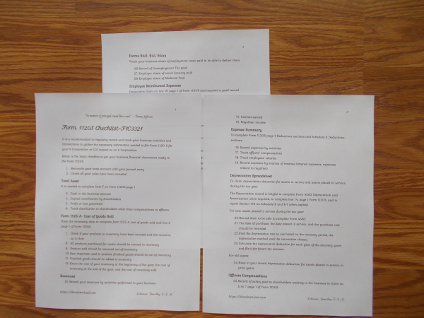 Form 1120S Checklist-LD2161 – Liberman Consulting L.L.C.